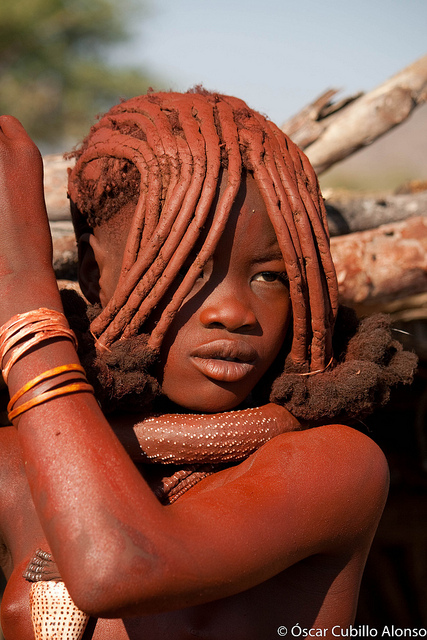 Ethnic Himba Woman From Epuwa In Kaokoland Namibia With Beautiful Eyes